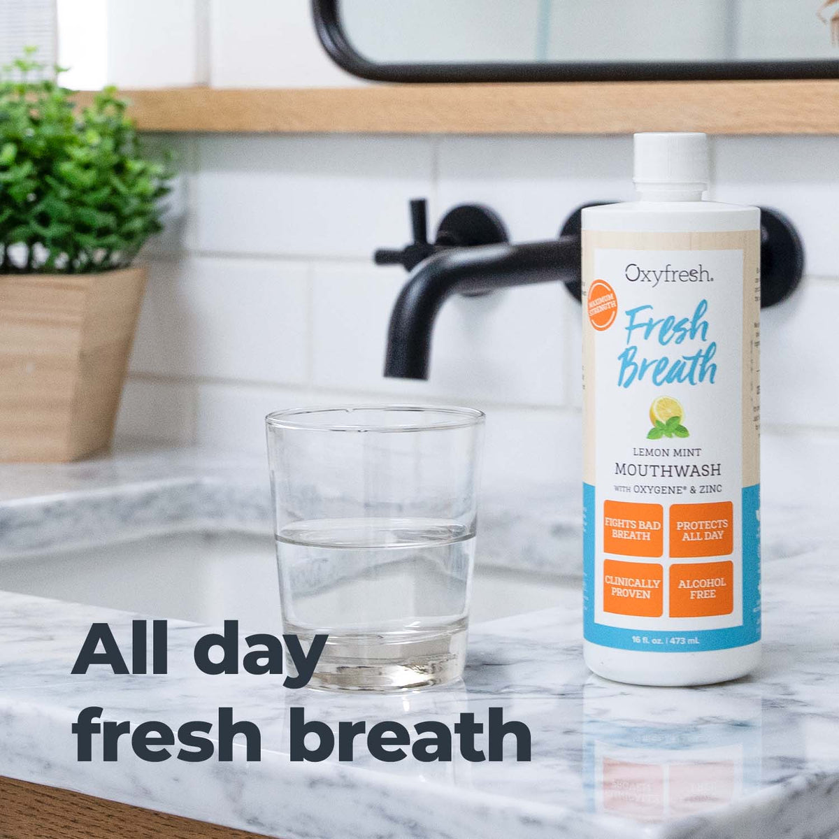 Get Rid Of Bad Breath with Lemon Mint Alcohol Free Mouthwash