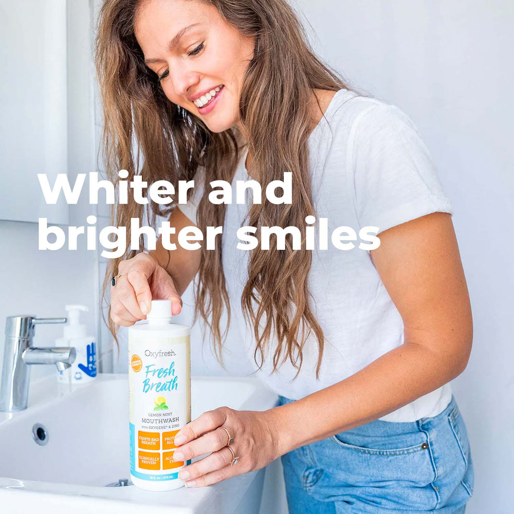 Get Rid Of Bad Breath with Lemon Mint Alcohol Free Mouthwash