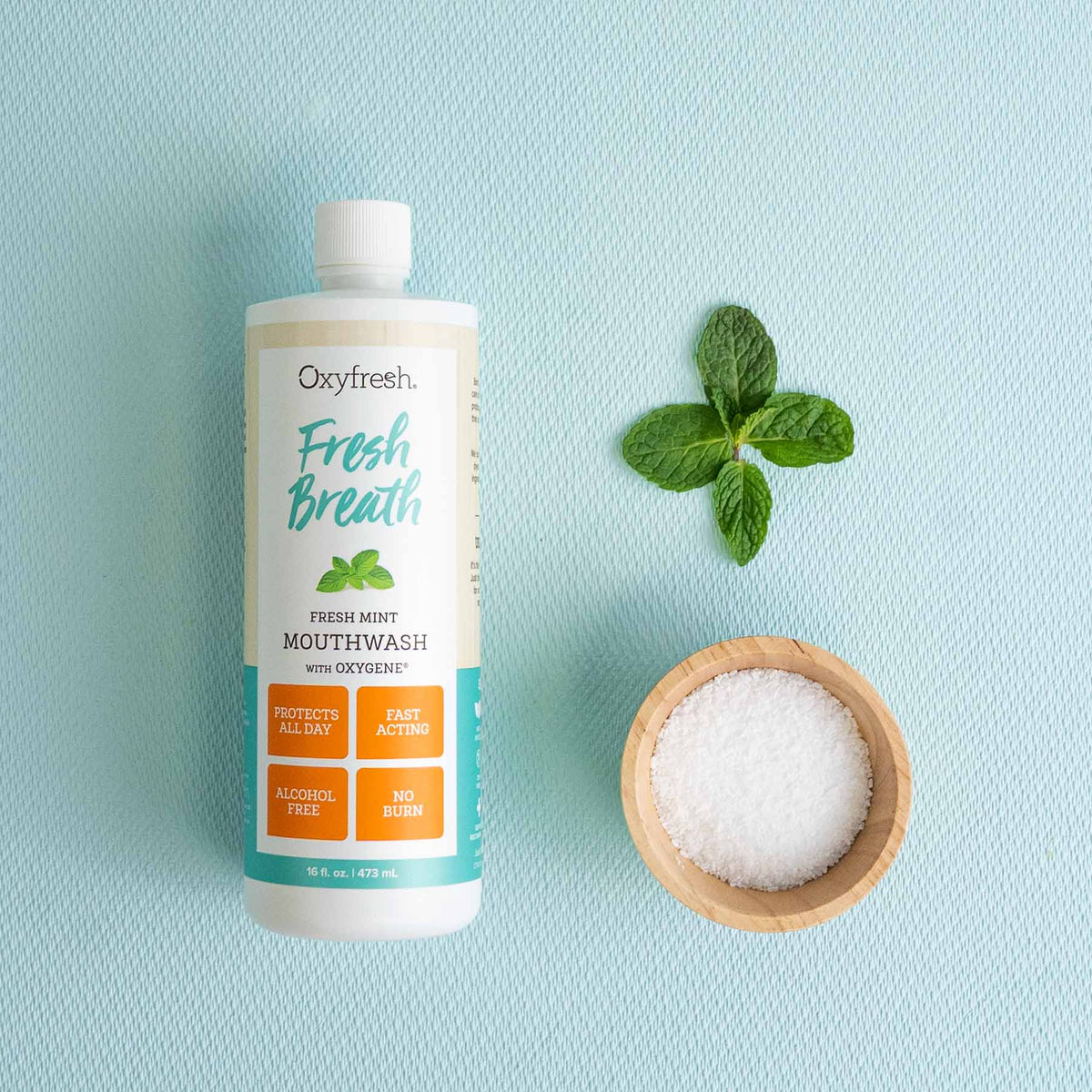 Fresh Mint Alcohol Free Mouthwash For Bad Breath from Oxyfresh